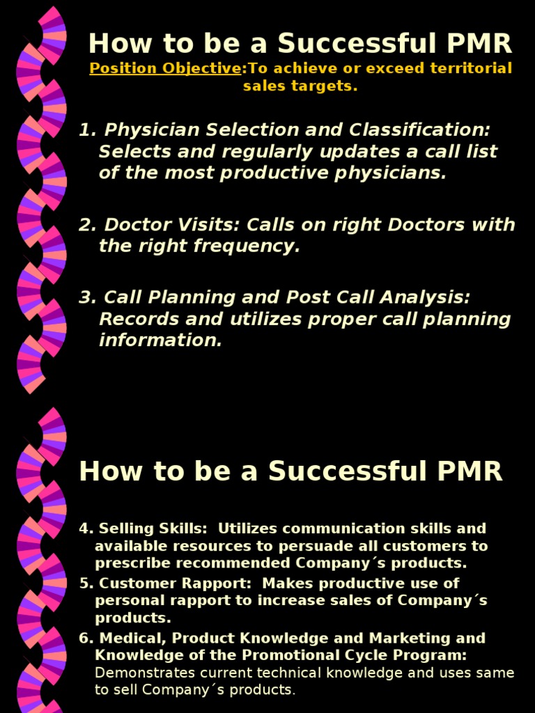 How To Be A Successful PMR | PDF | Sales | Physician