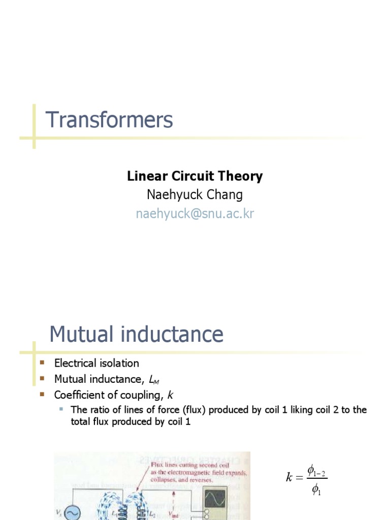 Transformers: Linear Circuit Theory | Download Free PDF | Transformer ...
