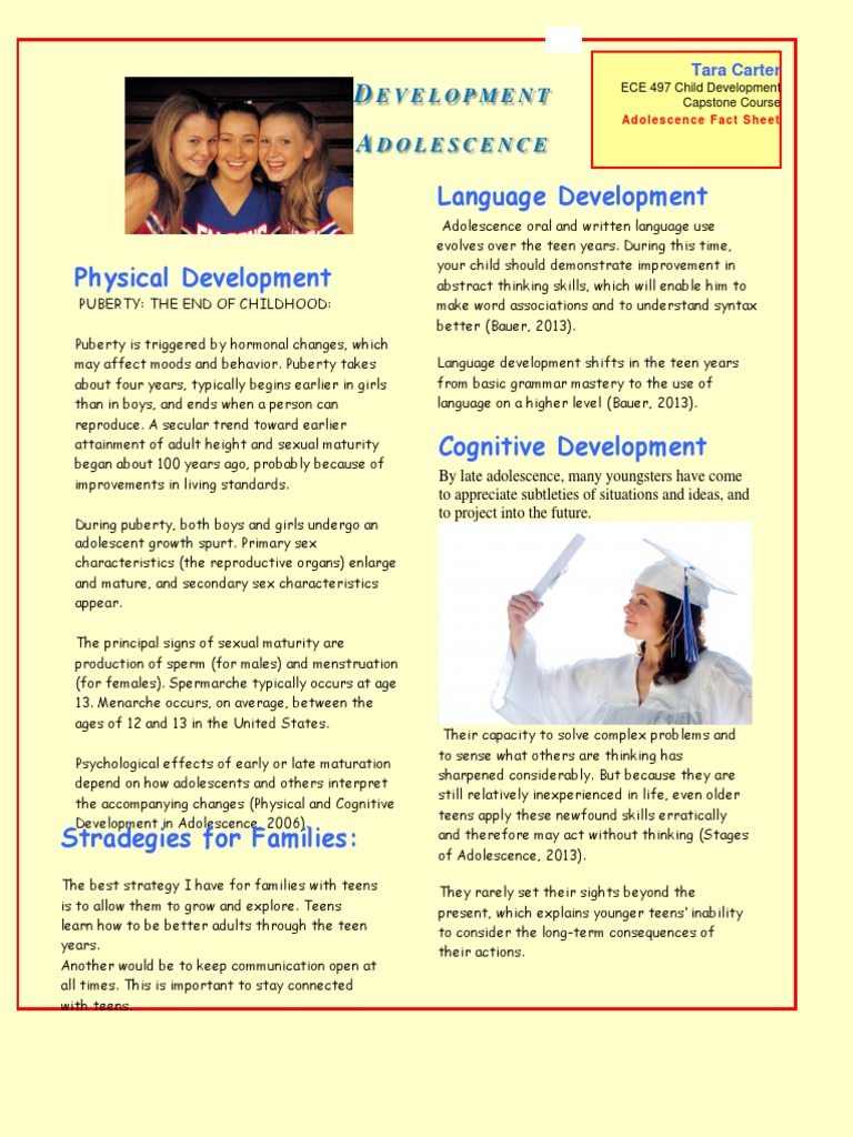 Adolescence Fact Sheet | PDF | Puberty | Adolescence