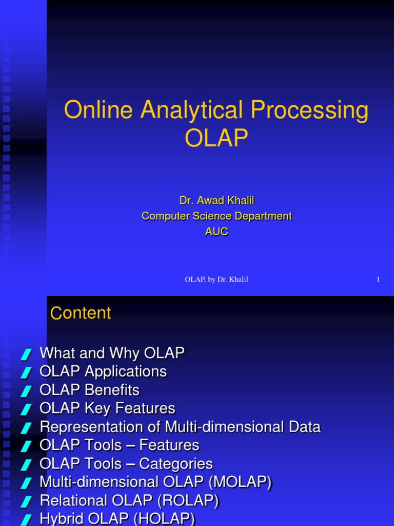 An Overview of Online Analytical Processing (OLAP): Tools ...
