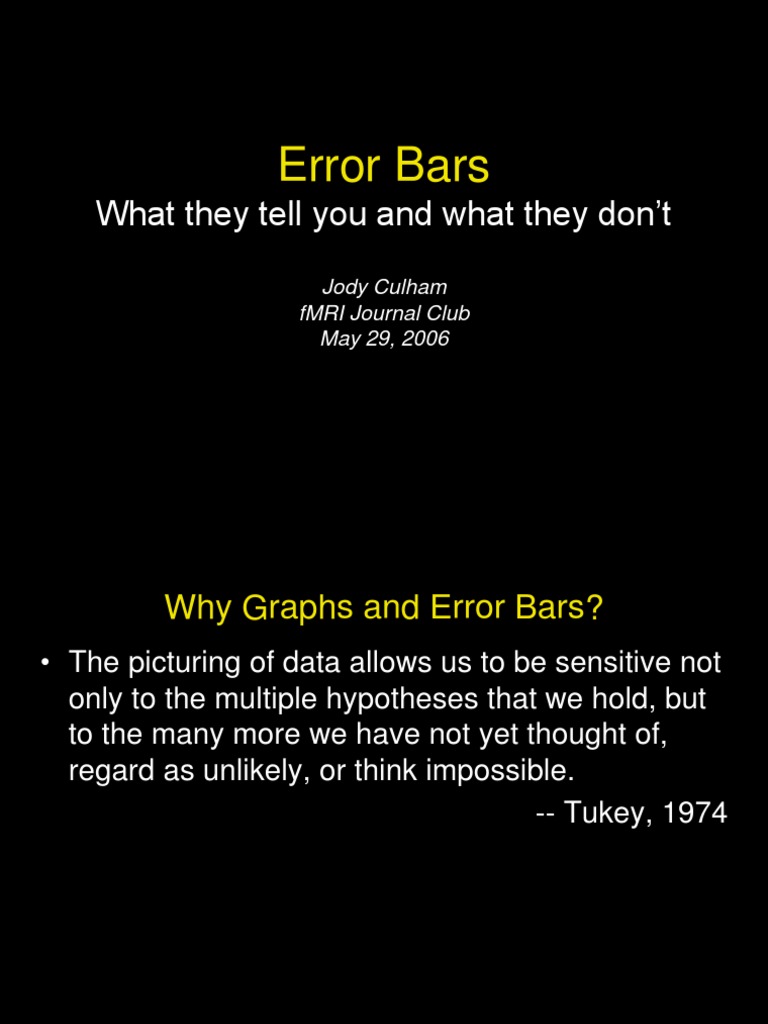Error Bars: What They Tell You and What They Don't | PDF | Standard ...