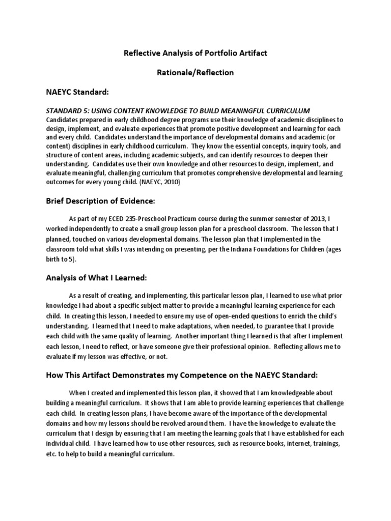 Standard 5 Rationale Revised | PDF | Curriculum | Lesson Plan Standard 5 Rationale Revised | PDF | Curriculum | Lesson Plan