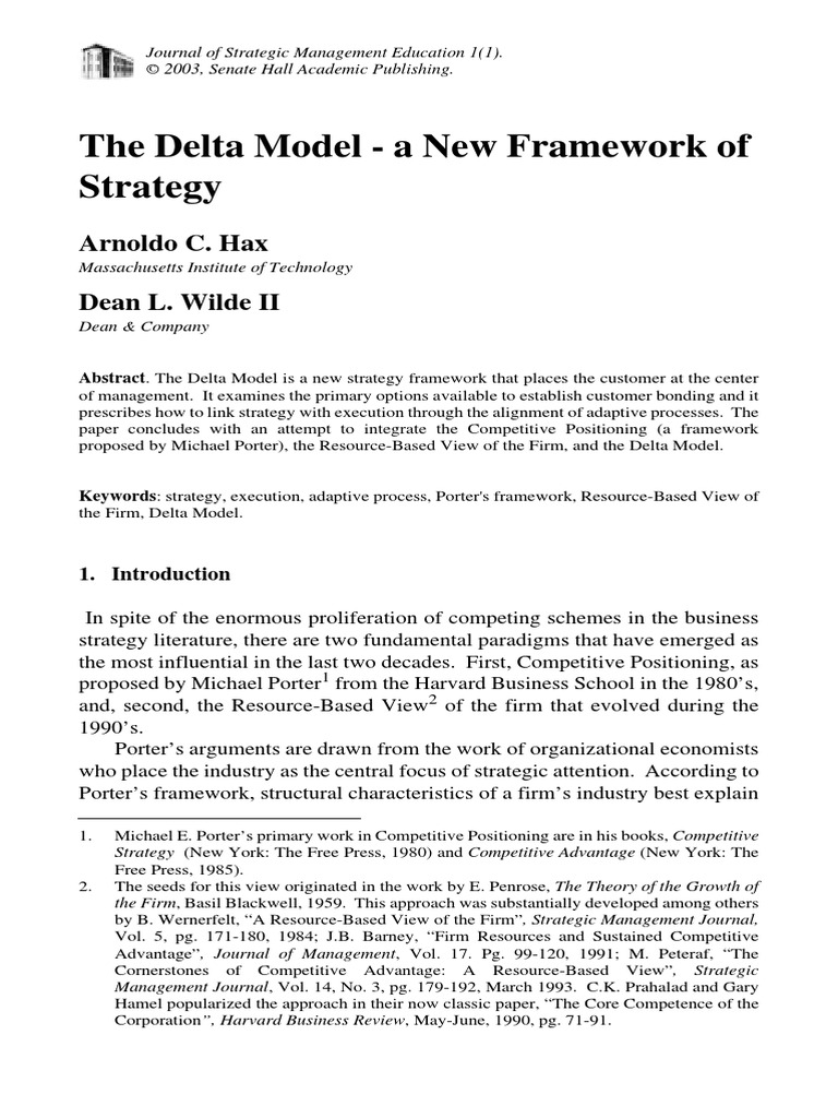 Delta Model Business Strategy | PDF | Strategic Management | Competence ...