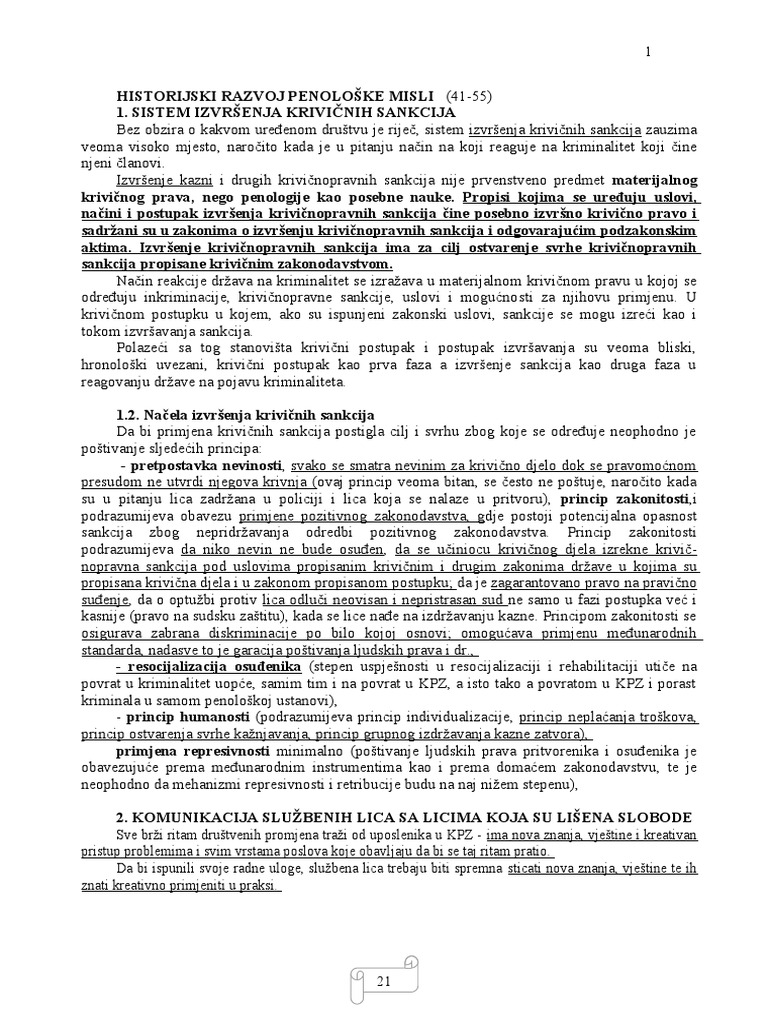Penologija-Skripta Po Knjizi Hane Korac | PDF
