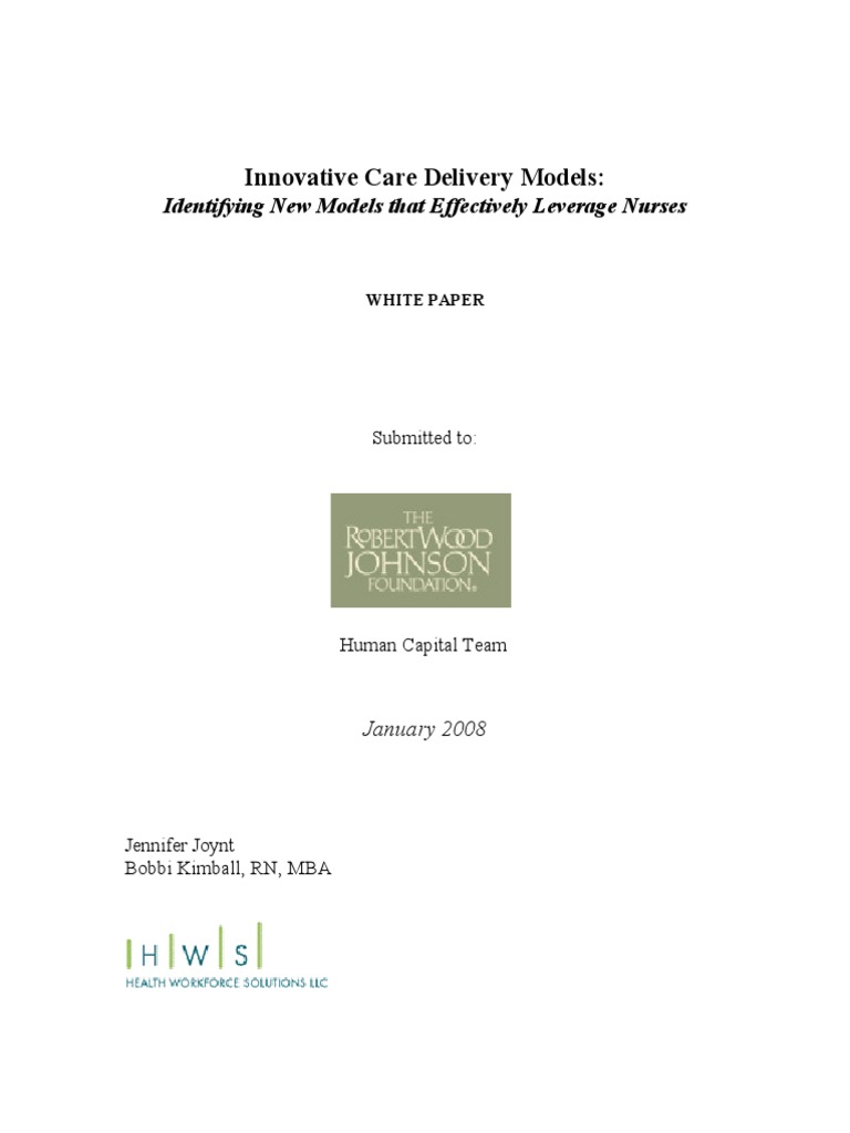 Hws RWJF CDM White Paper | PDF | Nursing | Patient