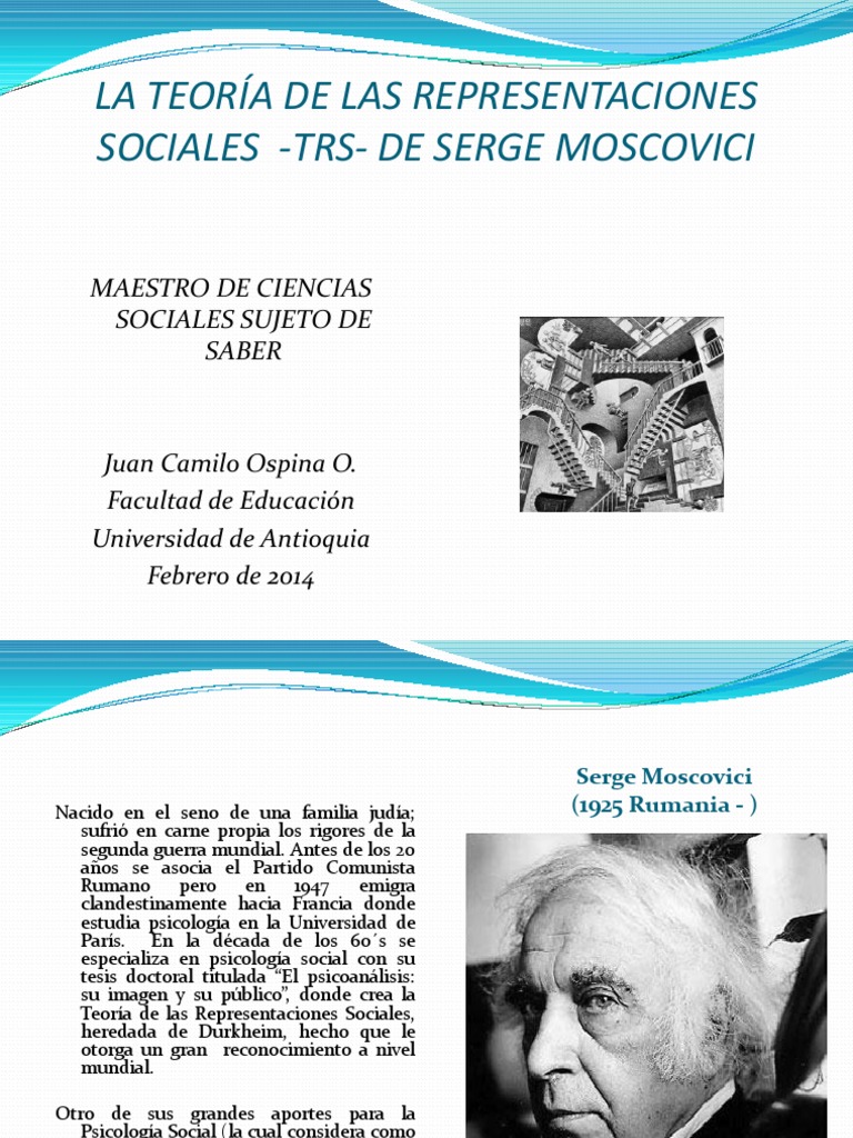 Teoría de Representaciones Sociales de Moscovici | PDF | Verdad | Cognición
