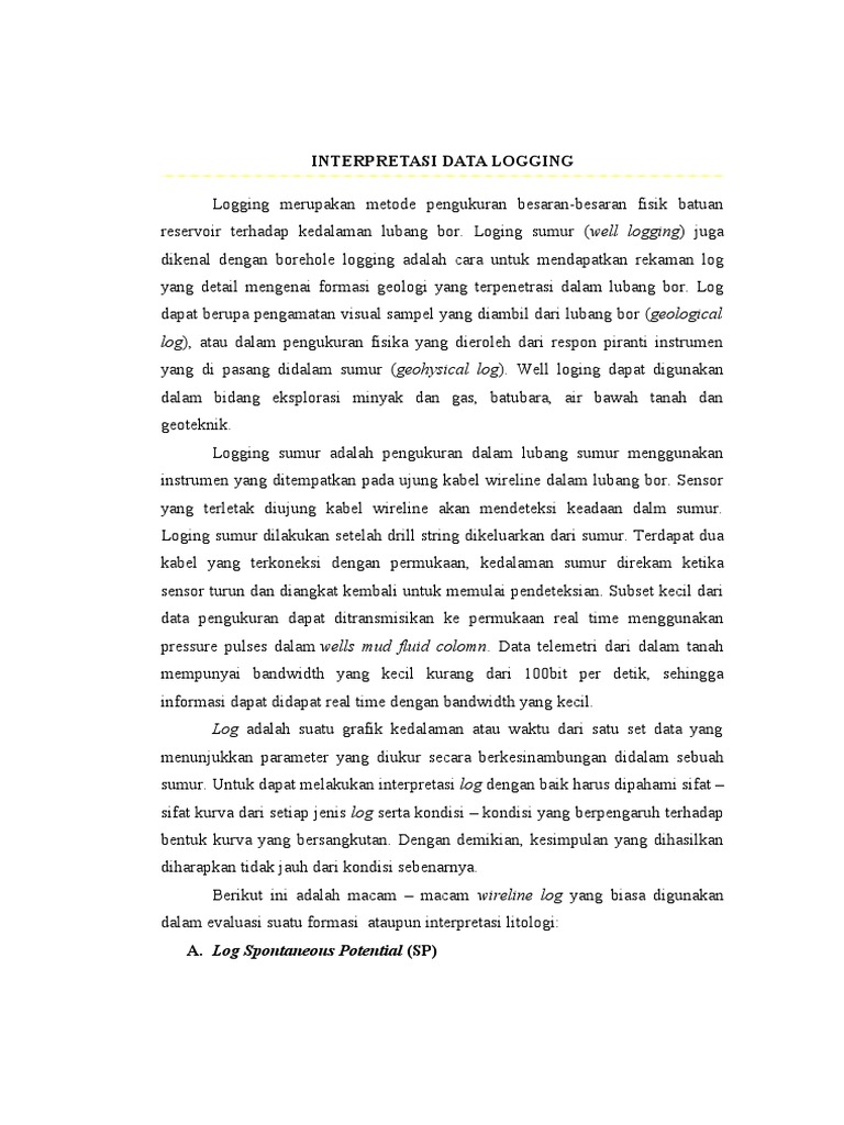 Interpretasi Data Logging Pdf