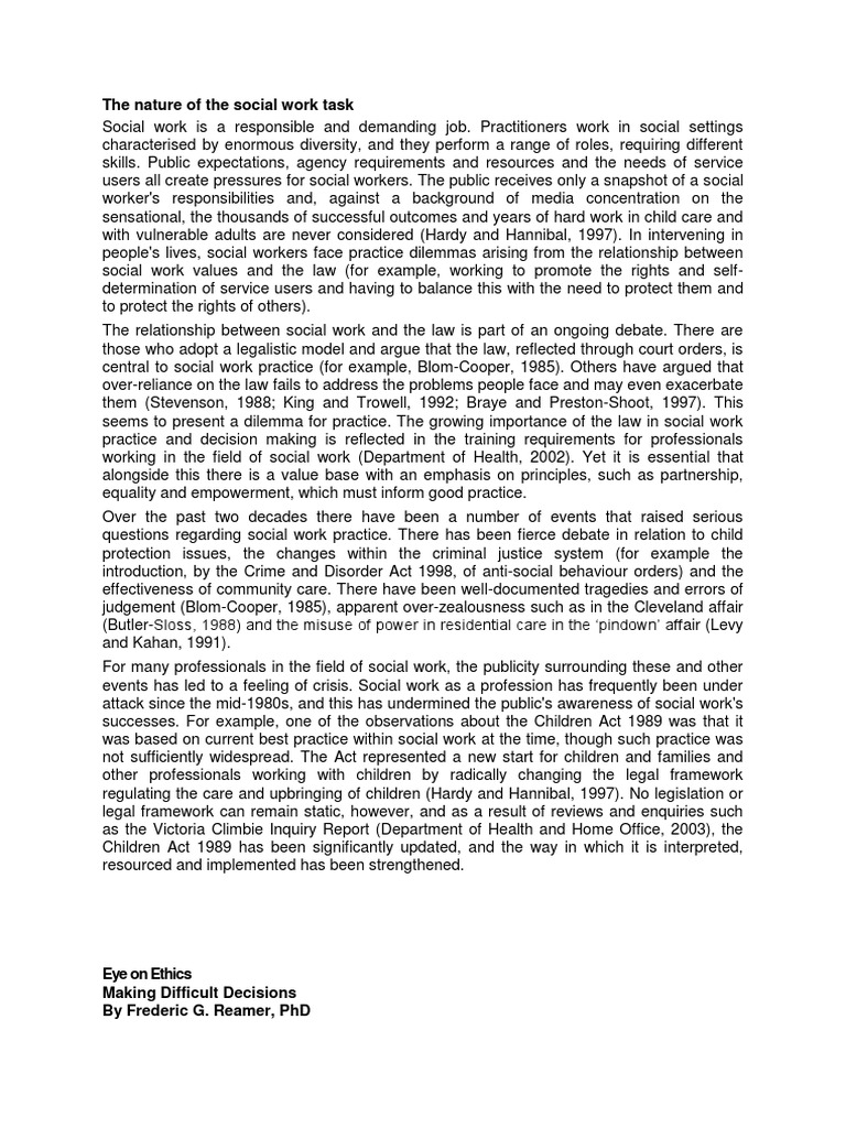 The Nature of The Social Work Task | PDF | Confidentiality | Social Work