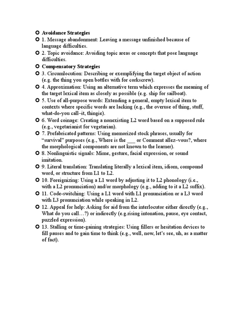Avoidance Strategies | Download Free PDF | Interpersonal Communication ...