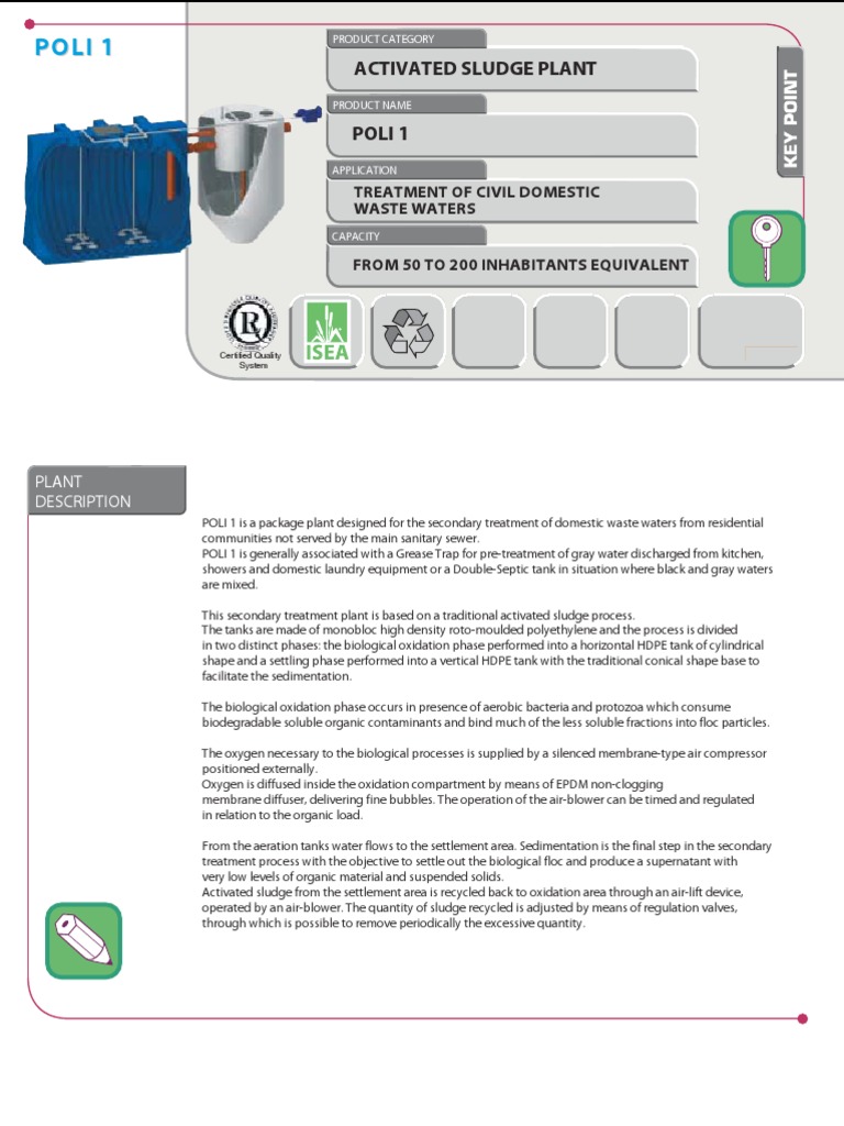 Isea Poli 1 - Activated Sludge Plant - Treatment of Domestic Waste ...