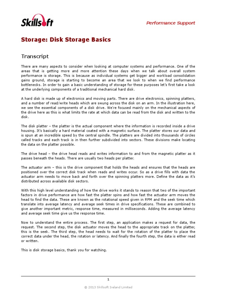 Storage Disk Storage Basics Transcript Download Free Pdf Hard