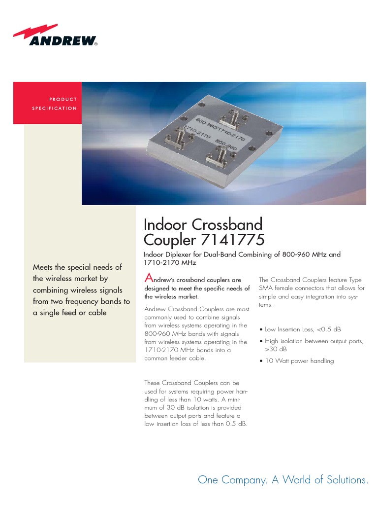 Indoor Crossband Coupler | PDF | Decibel | Hertz