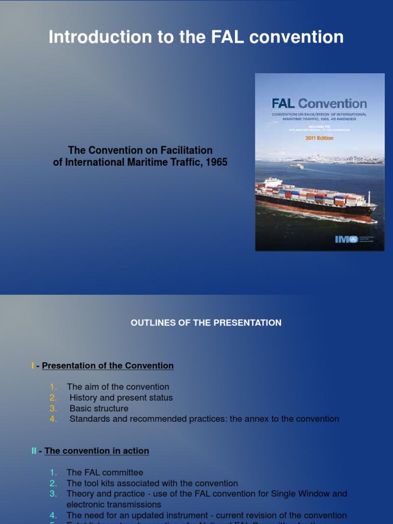 Introduction to the FAL Convention | PDF | Quarantine | Search And Rescue