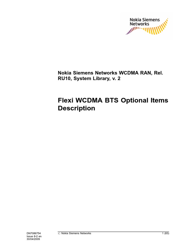 Flexi WCDMA BTS Optional Items Description | PDF | Electrical Connector | Rectifier