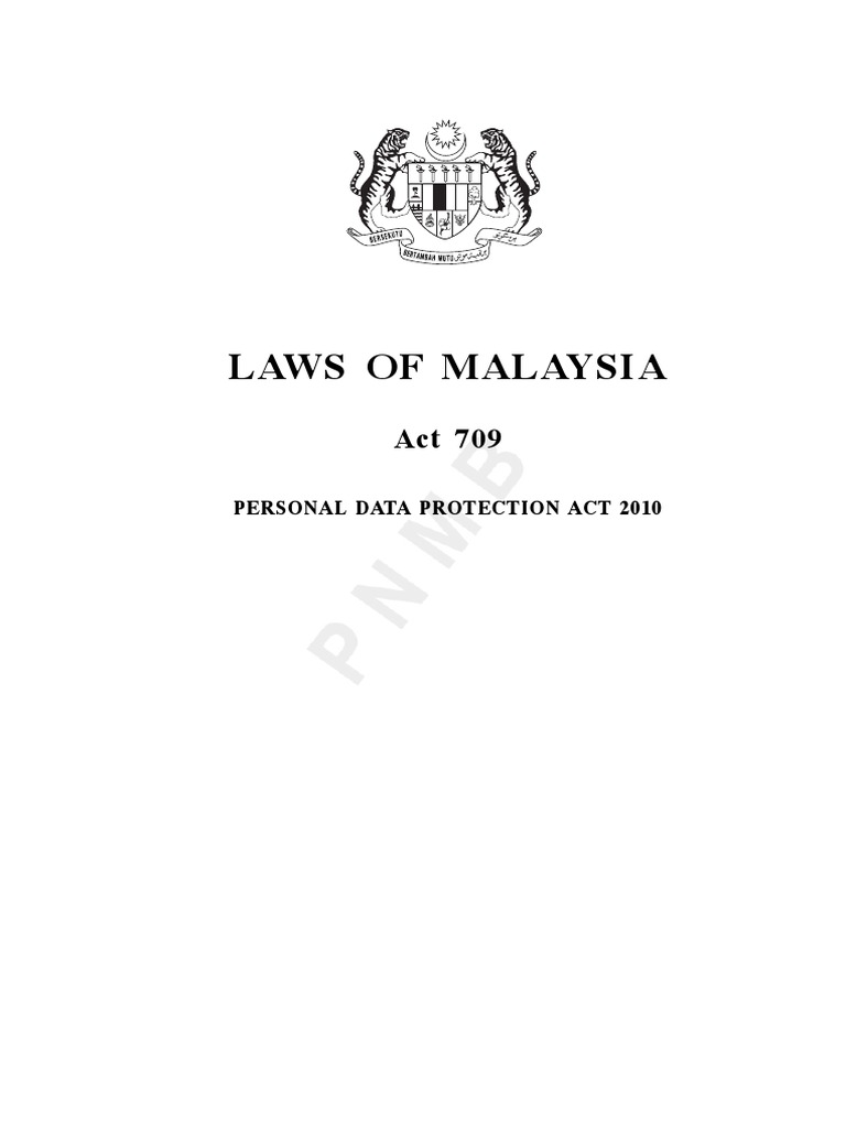 Malaysia Personal Data Protection Act 2010 | PDF | Personally ...