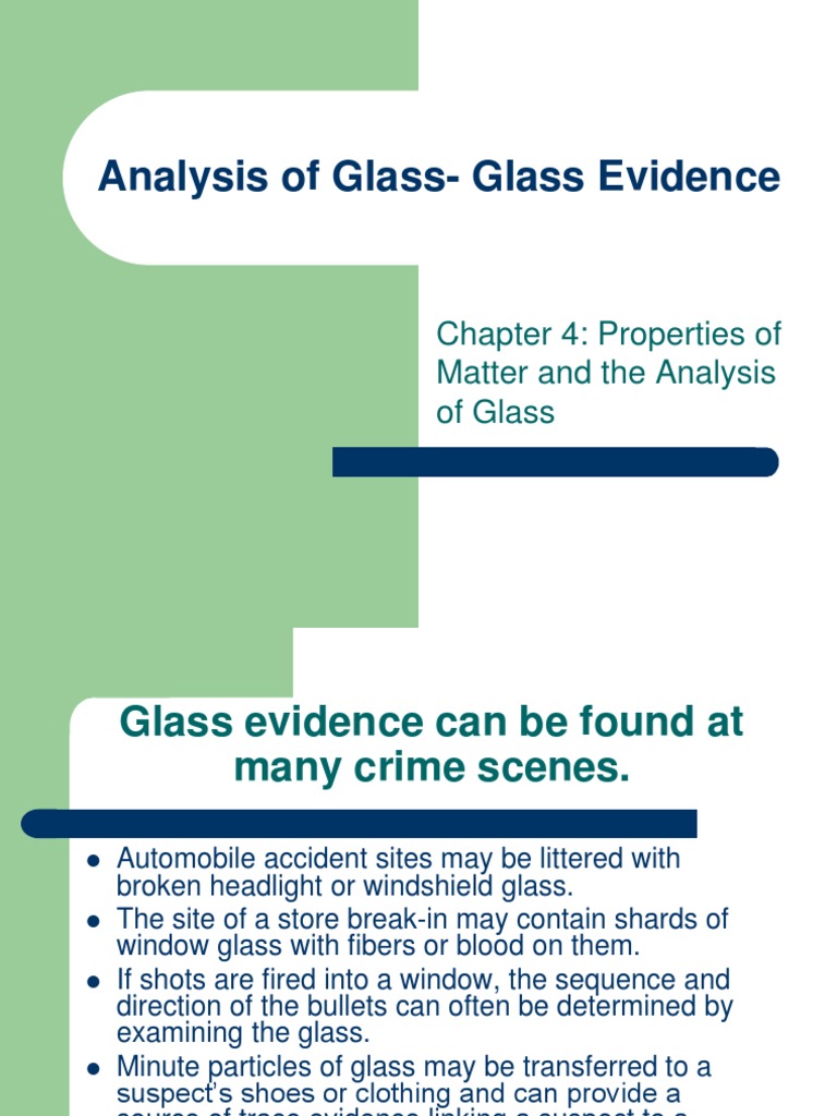 Forensic Glass Evidence Analysis | PDF | Glasses | Refraction