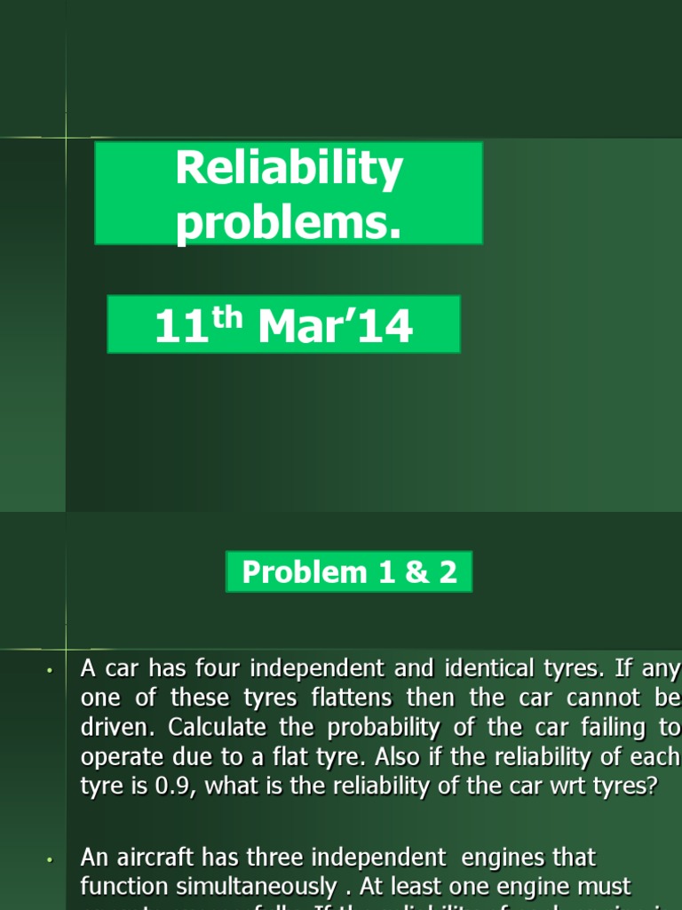 Reliability Related Problems | PDF | Computers