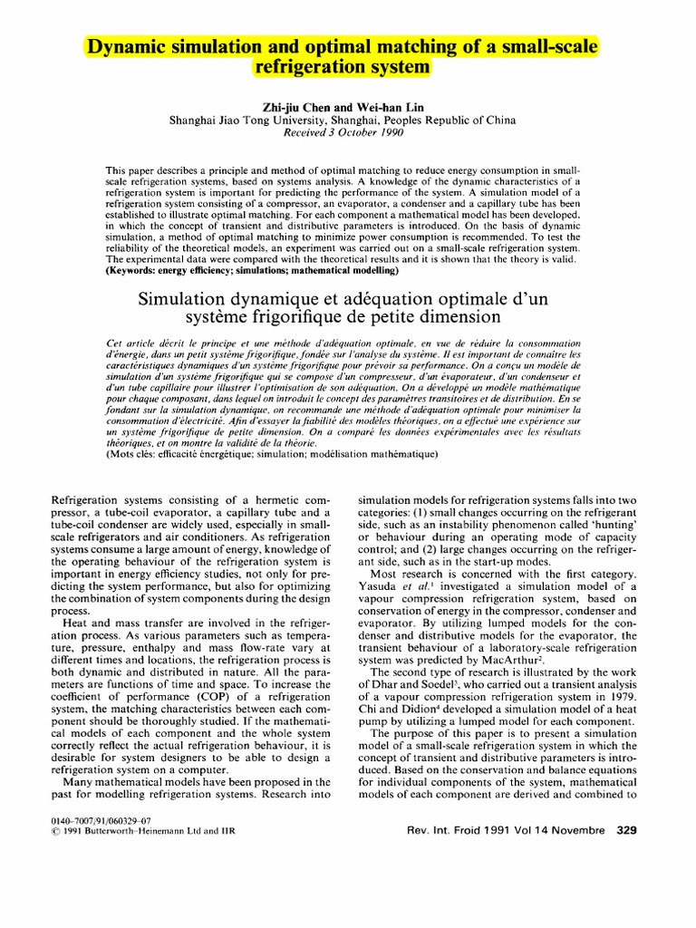Dynamic Simulation and Optimal Matching of A Small-Scale | PDF | Gas Compressor | Heat