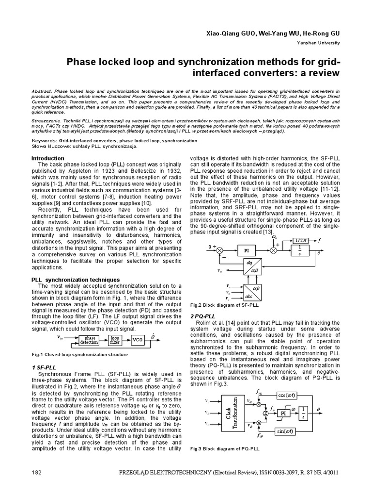 Phase Locked Loop and Synchronization Methods | PDF