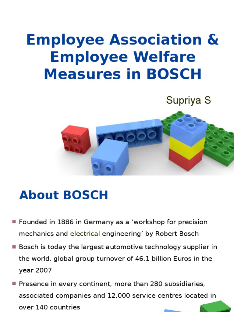 Employee Association & Employee Welfare Measures in BOSCH: Supriya S | PDF | Economies | Business