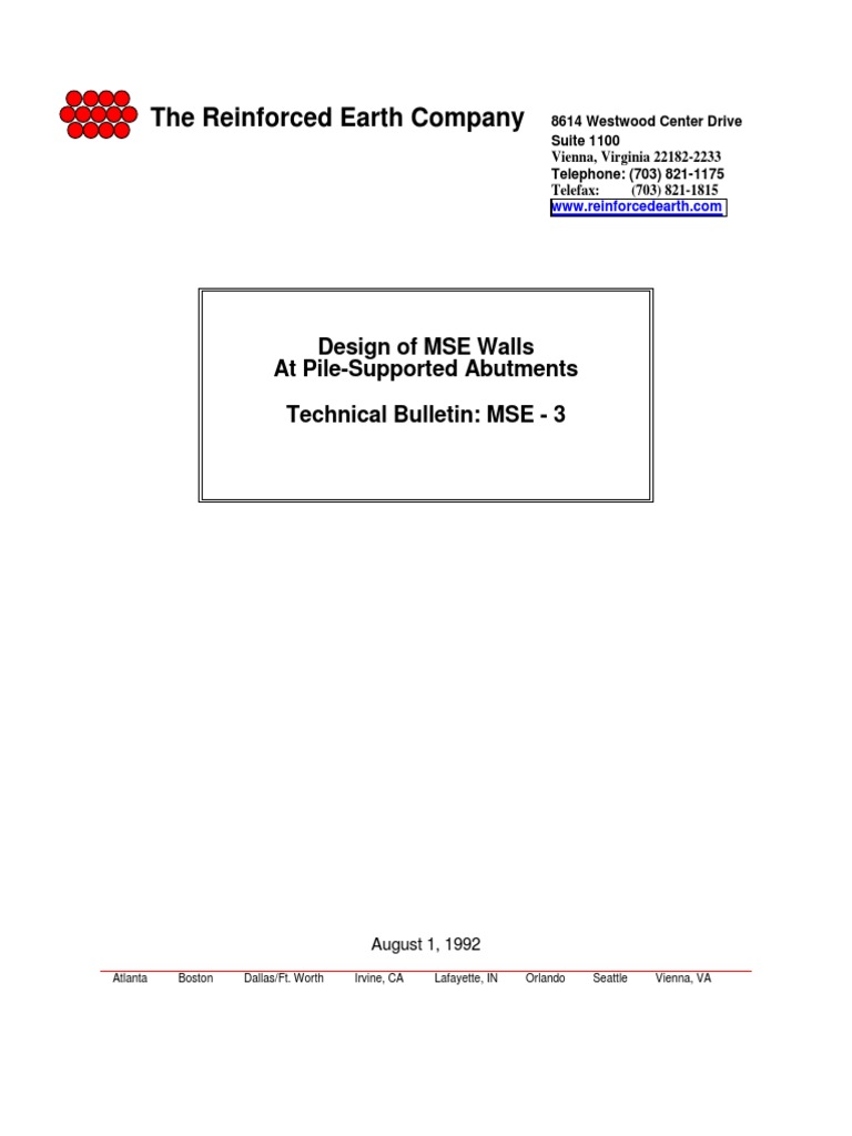 MSE Wall Design for Engineers | PDF | Deep Foundation | Bending