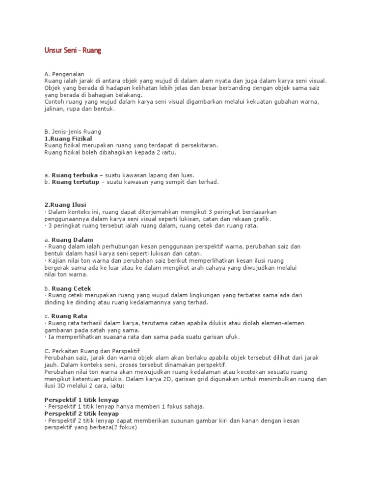 Unsur Seni Ruang | PDF