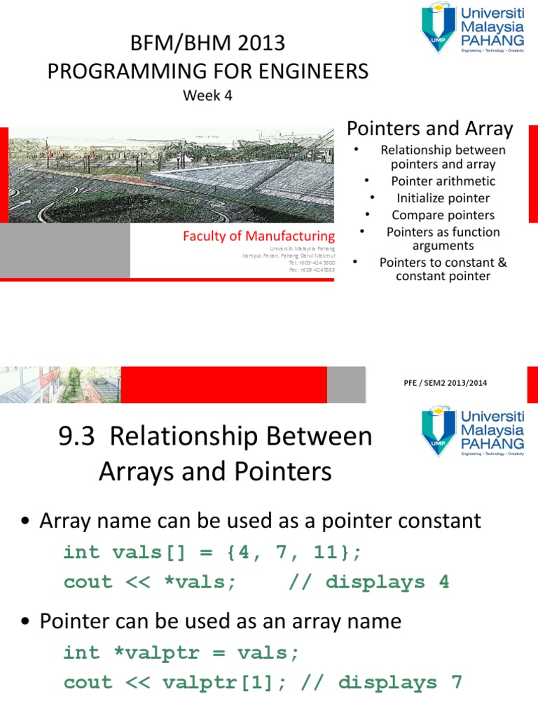 Bfmbhm 2013 Programming For Engineers Pointers And Array Pdf 