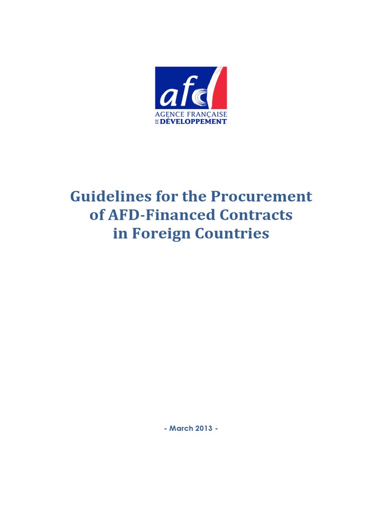 Foreign Countries Procurement Guidelines 2013 by AFD | PDF ...
