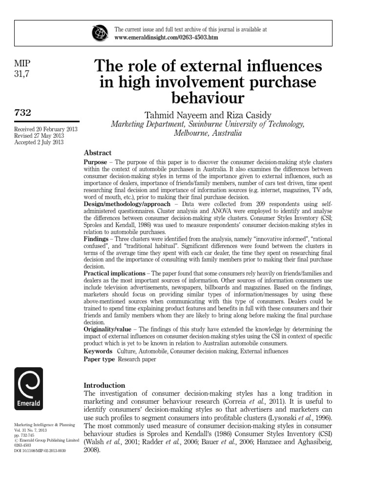 17099905 | PDF | Consumer Behaviour | Survey Methodology