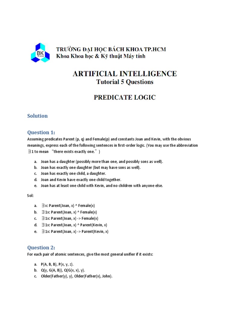 First-Order Logic Exercises and Solutions | PDF | Logic | Metalogic