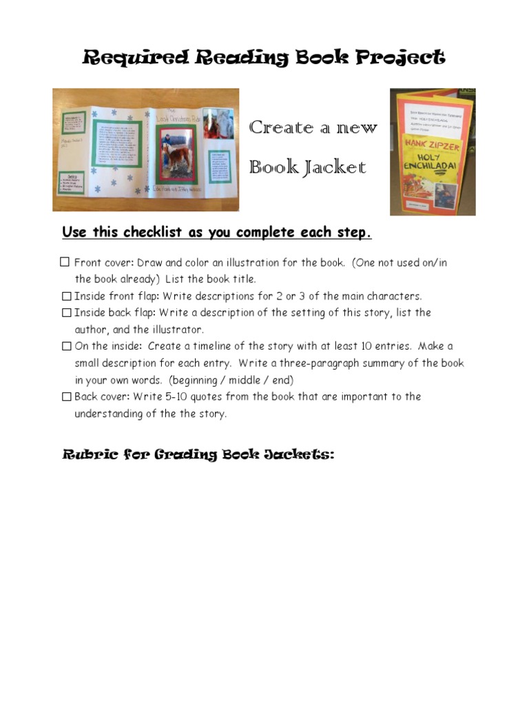 Book Jacket Project Guidelines | PDF | Home & Garden