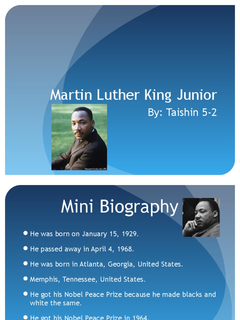 Martin Luther King Jr. Mini Biography | PDF