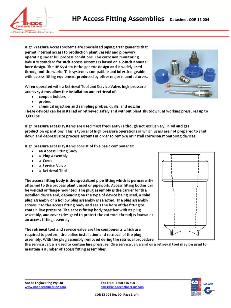 HP Access Fitting Assemblies PDF | PDF | Valve | Electrical Connector