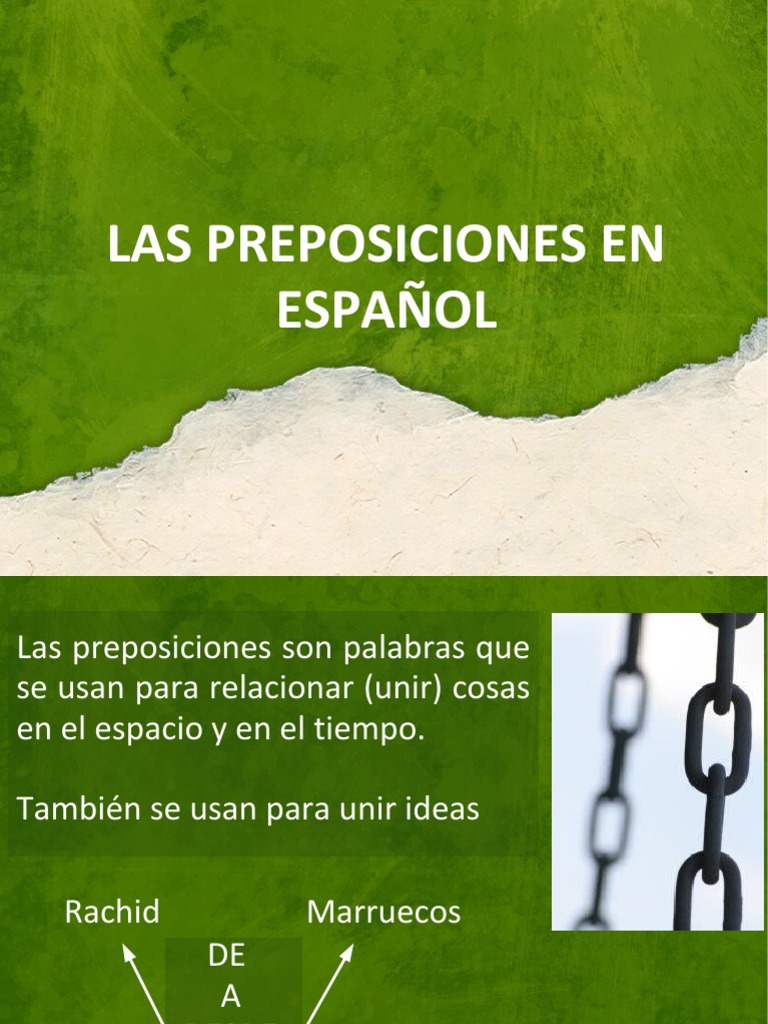 Las Preposiciones | Descargar gratis PDF | Preposición y Postposición ...