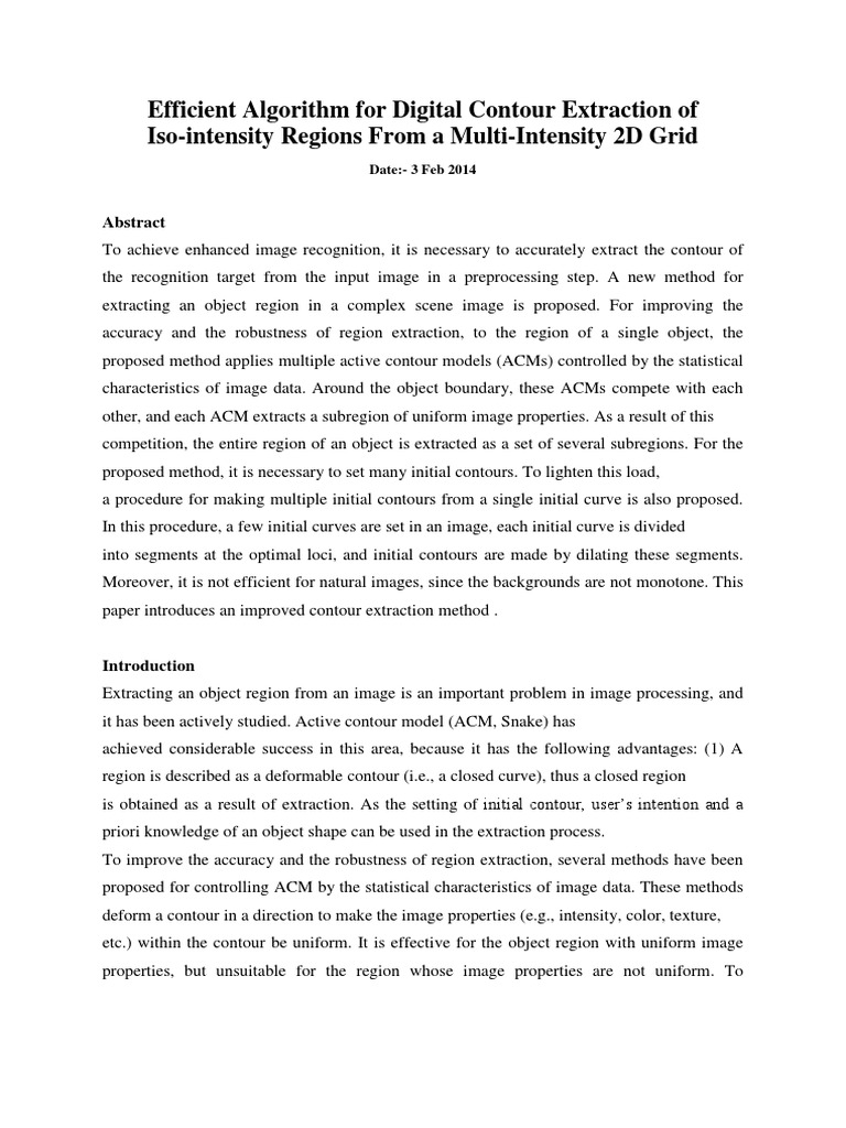 Contour Extraction Algorithm for Images | PDF | Image Segmentation ...