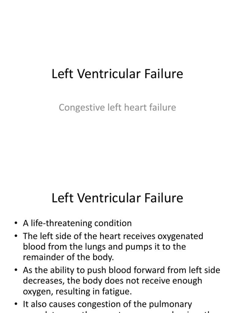 Understanding Left Ventricular Failure | PDF | Heart Failure | Thorax ...
