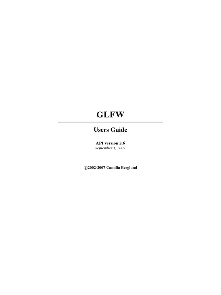 GLFW Users Guide | Download Free PDF | Operating System | Computer Keyboard