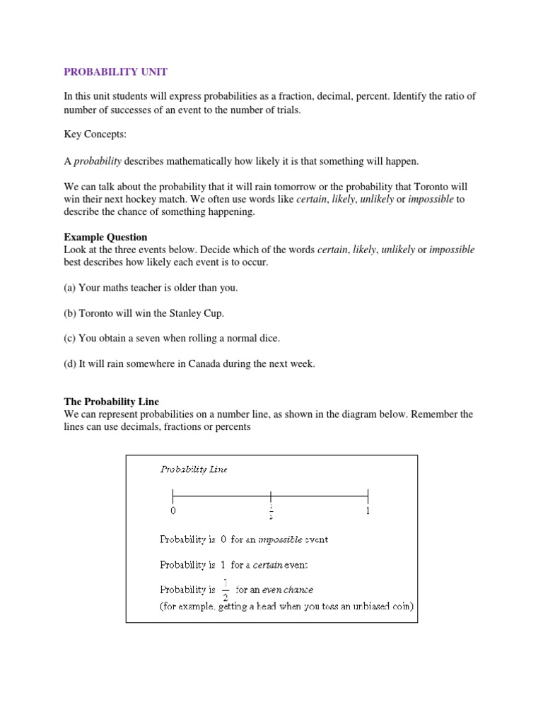 Probability Unit | PDF | Probability | Fraction (Mathematics)