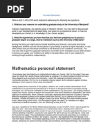Personal Statement Manufacture Engineering | PDF | Engineer | Science