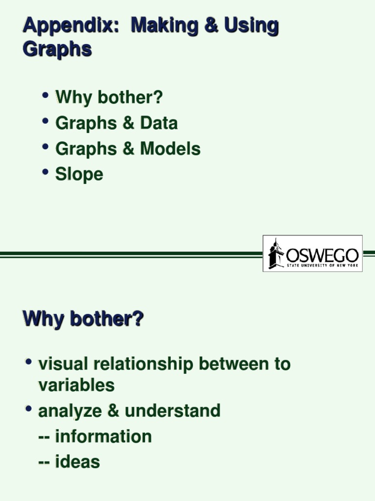 Appendix: Making & Using Graphs: Why Bother? Graphs & Data Graphs ...
