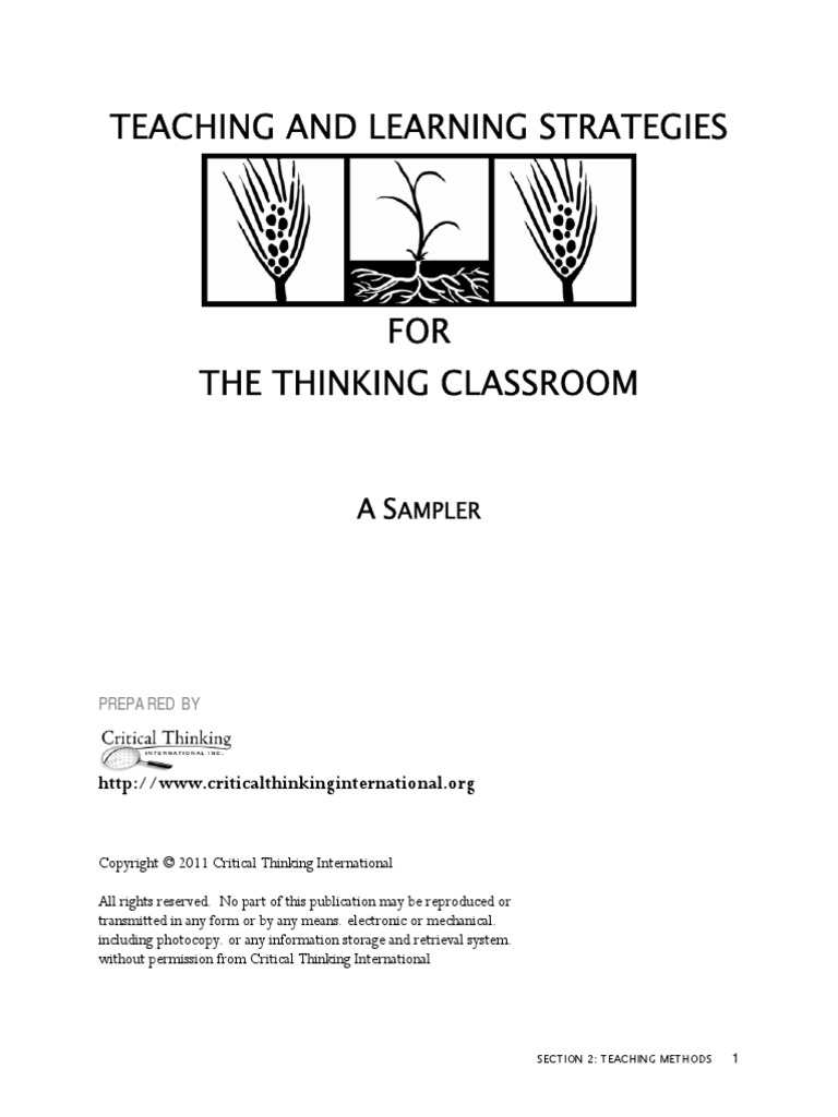 Teaching and Learning Strategies For The Thinking Classroom | PDF ...