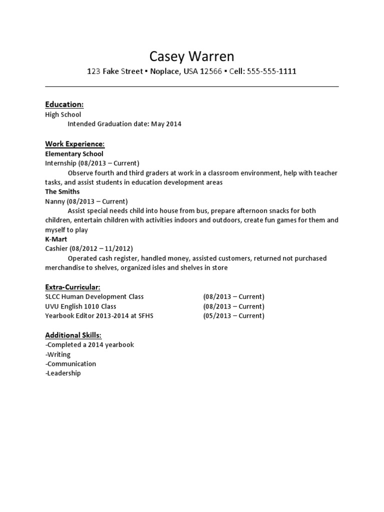Casey Warren's Resume Summary | PDF