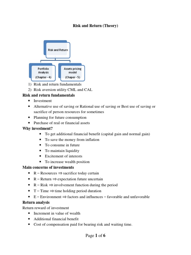 Risk Return Calculation | PDF | Risk | Portfolio (Finance)