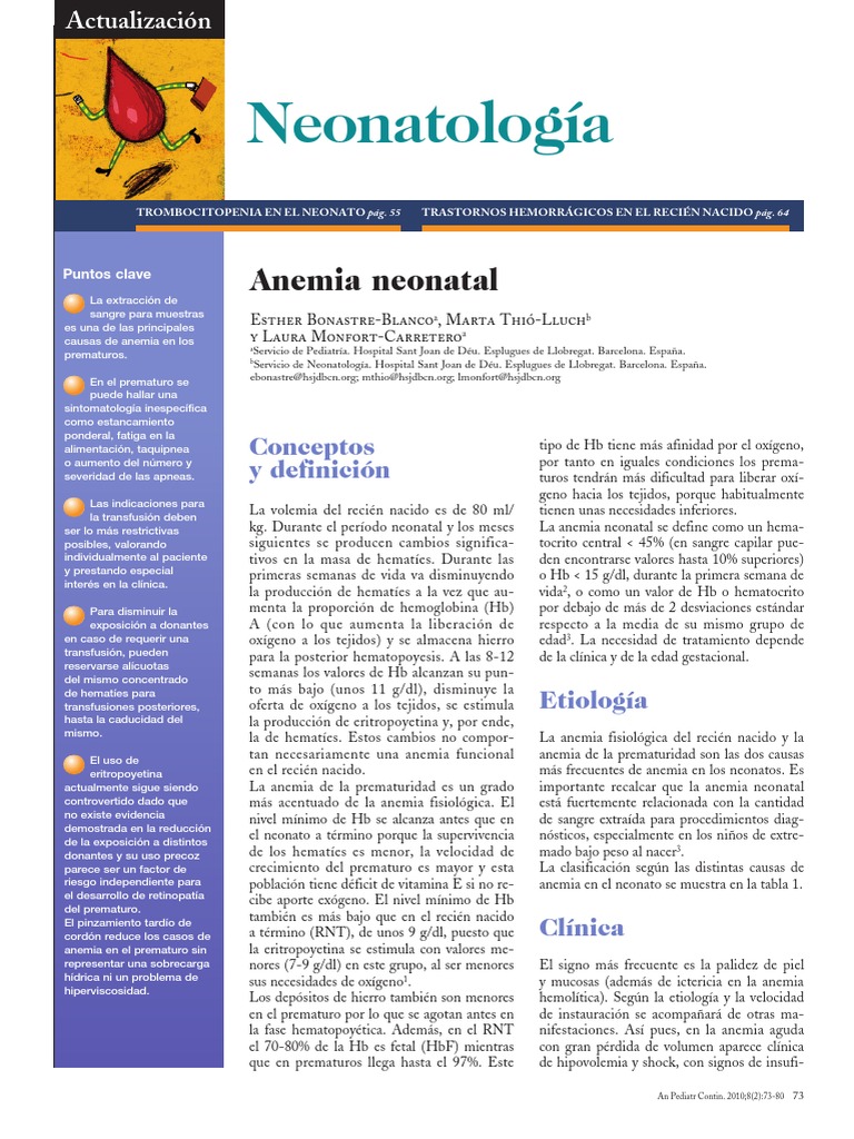 Anemia Neonatal | PDF | Anemia | Infantes