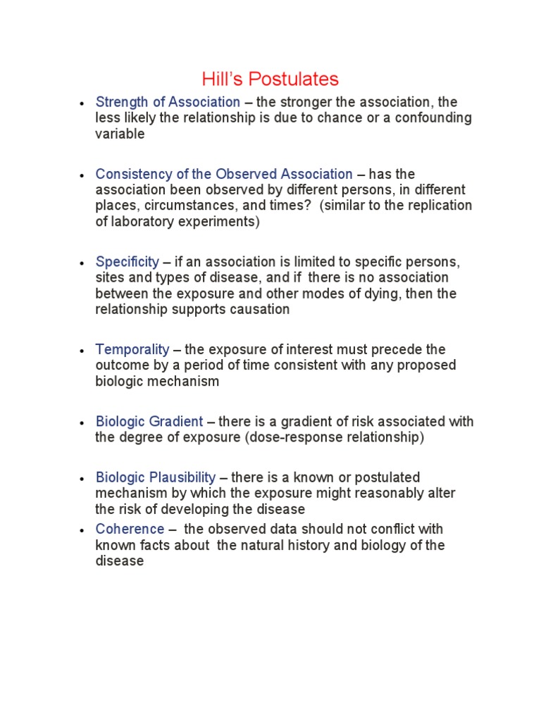 Hill's Postulates | PDF