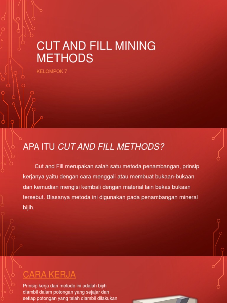 Cut and Fill Mining Methods | PDF
