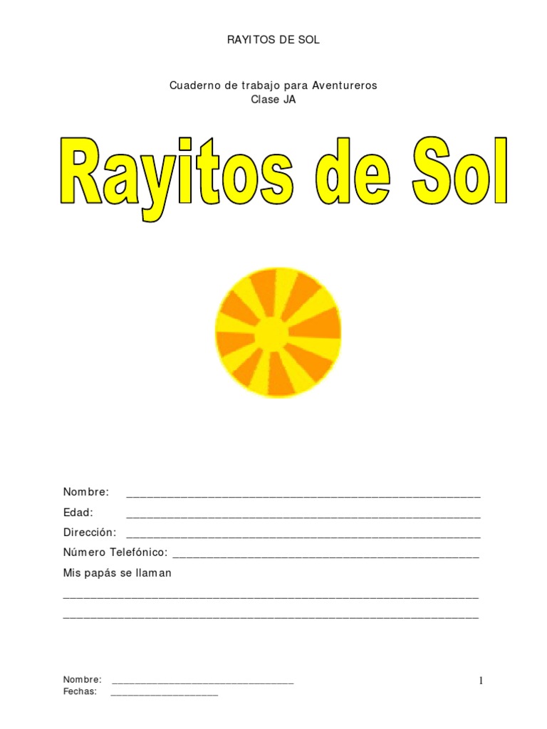 Cuadernillo Rayitos de Sol | PDF | Jesús | Arboles