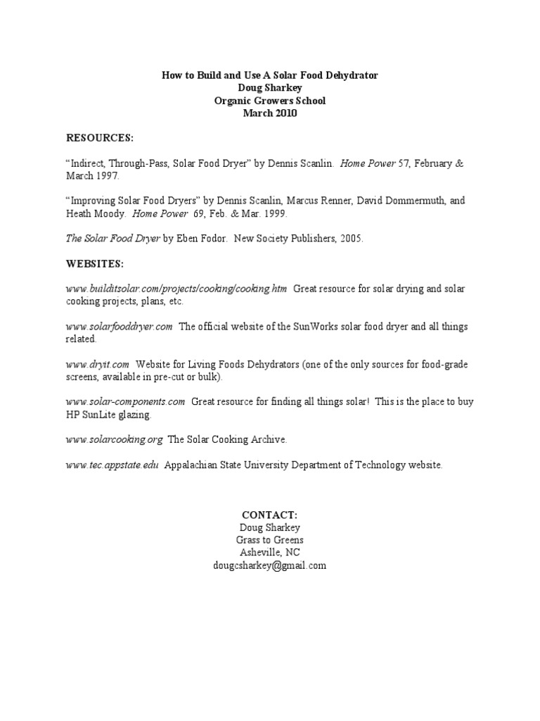 How To Build and Use A Solar Food Dehydrator Doug Sharkey Organic ...