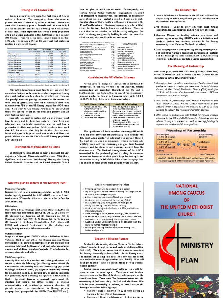 Brochure Ministry Plan 02 | PDF | Christian Mission | United Methodist ...