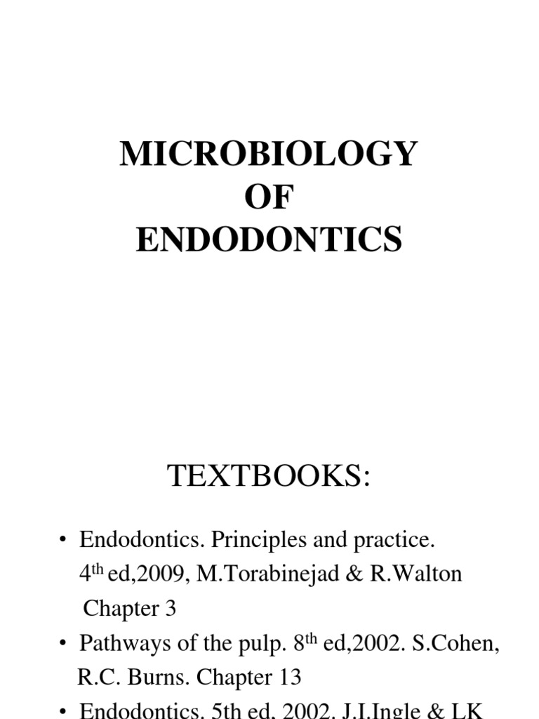 Endodontic Microbiology Guide | PDF | Bacteria | Antibiotics